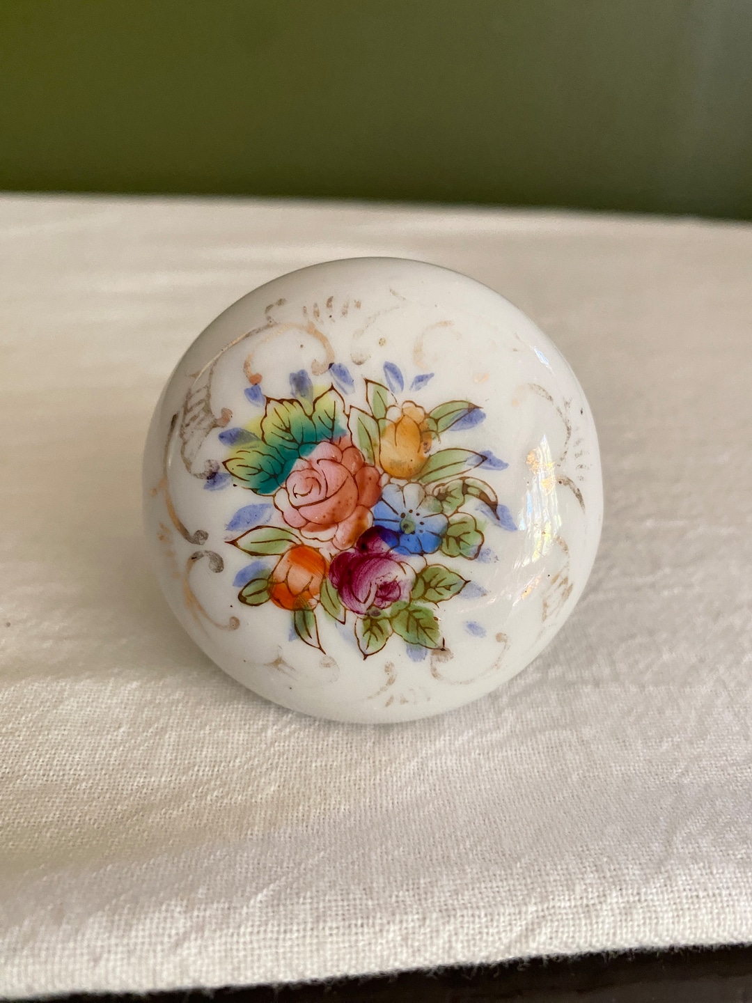 Antique Hand Painted Porcelain Door Knob, Interior Door, Floral Door Knob - Etsy