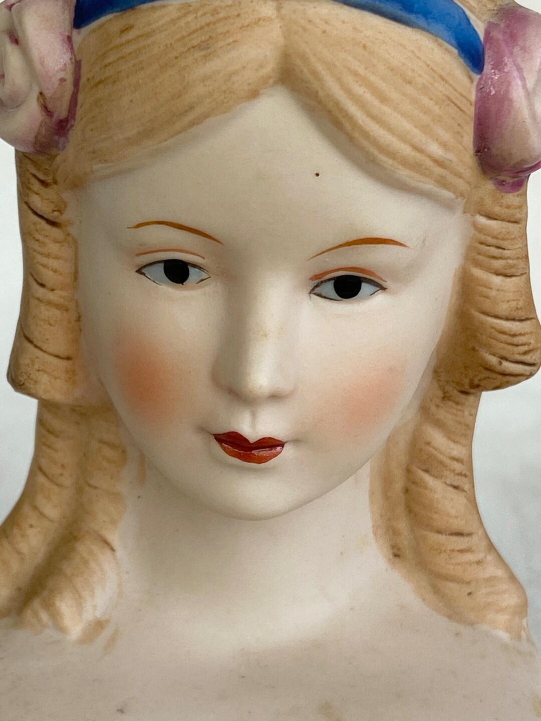 Vintage Shackman Bisque Doll Head, Blonde Girl Doll Head, 19th Century ...
