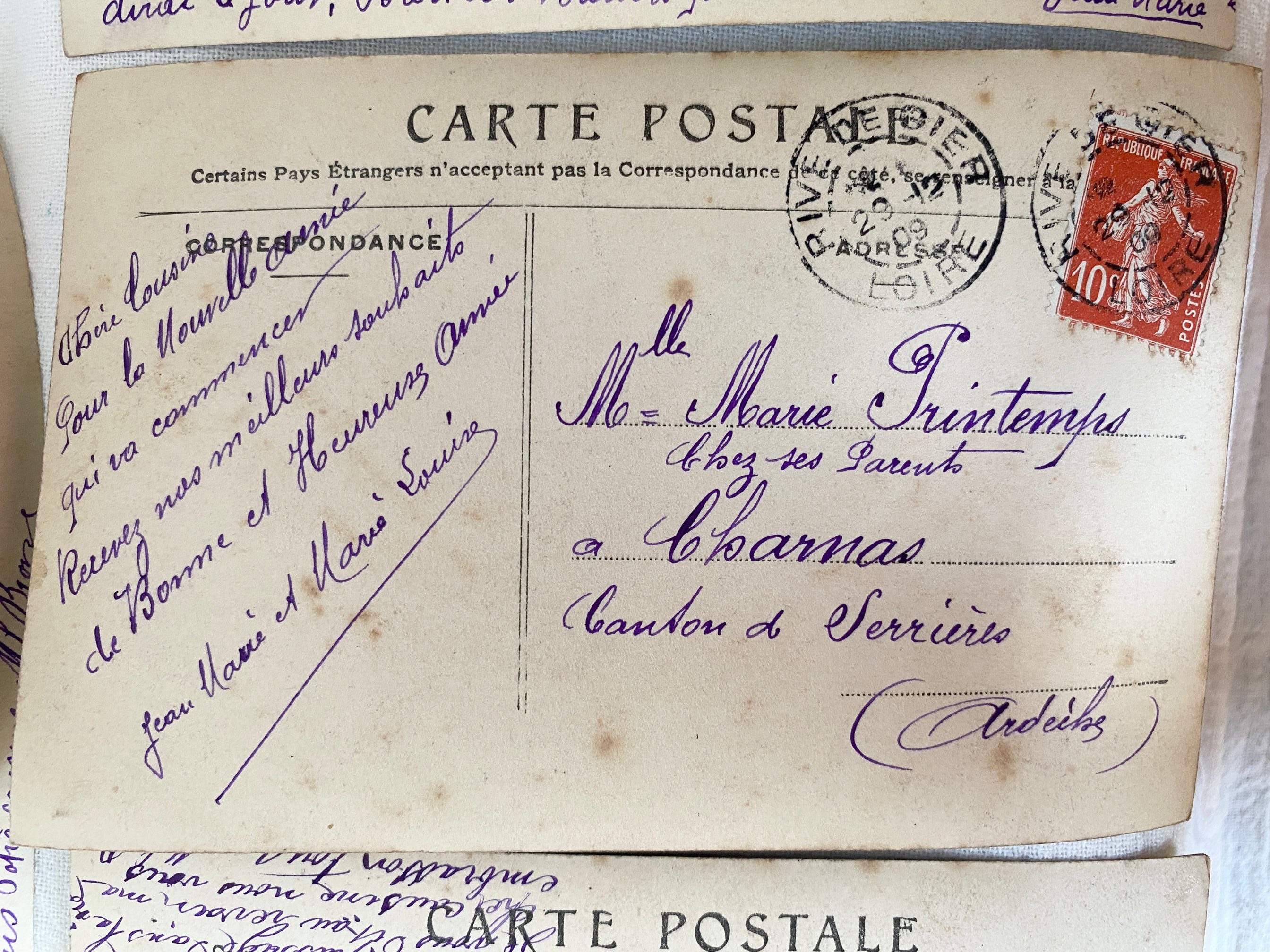 Set of 5 French Postcards, Romantic, Couples, Ephemera, Antique, Love ...