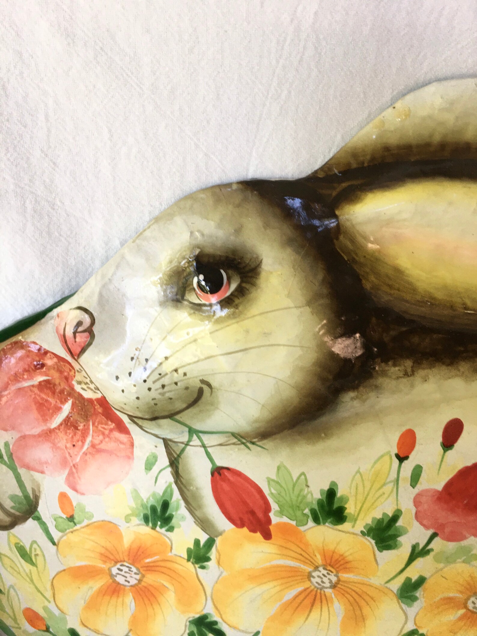 Vintage Papier-mâché Rabbit Tray Wall Decor Hand Painted - Etsy