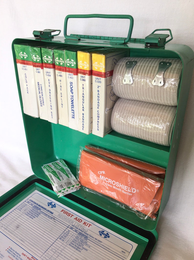 Industrial First Aid Box Metal First Aid Box Vintage 1980s | Etsy