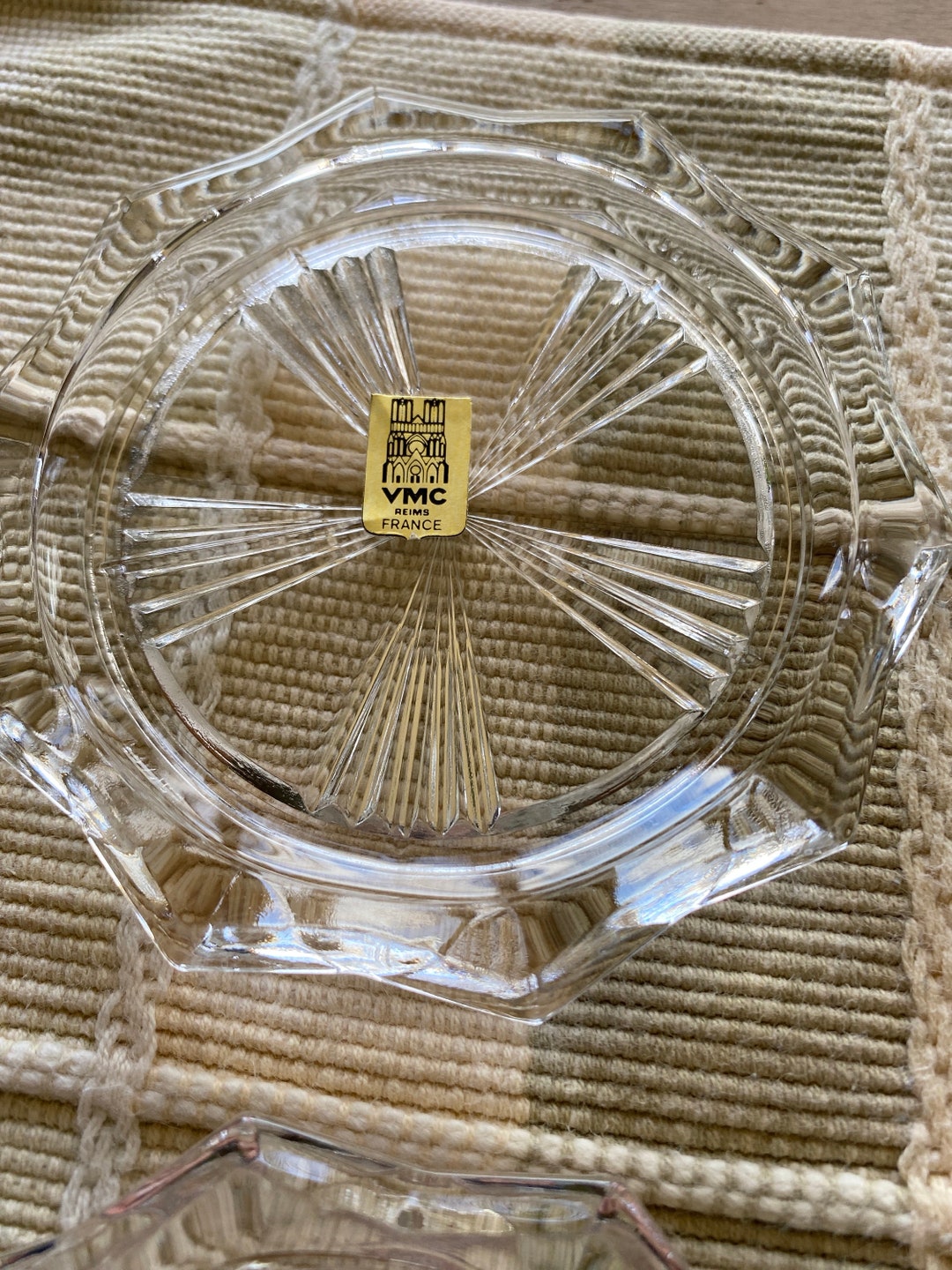 VMC Reims France Coasters, Set of 6, Crystal, Glass, Barware, Mid ...