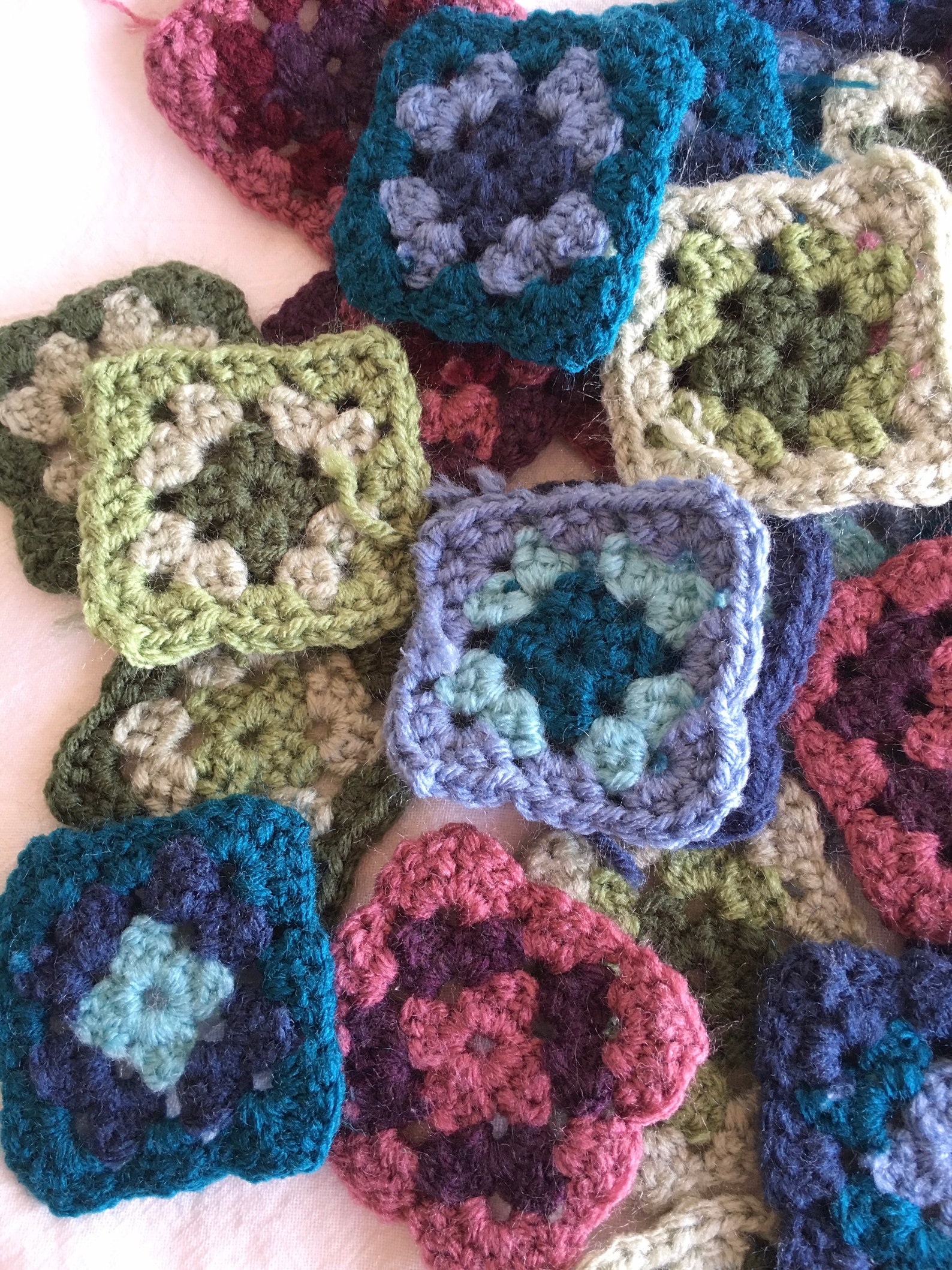 Small Granny Squares One Dozen of Assorted Colors Acrylic | Etsy