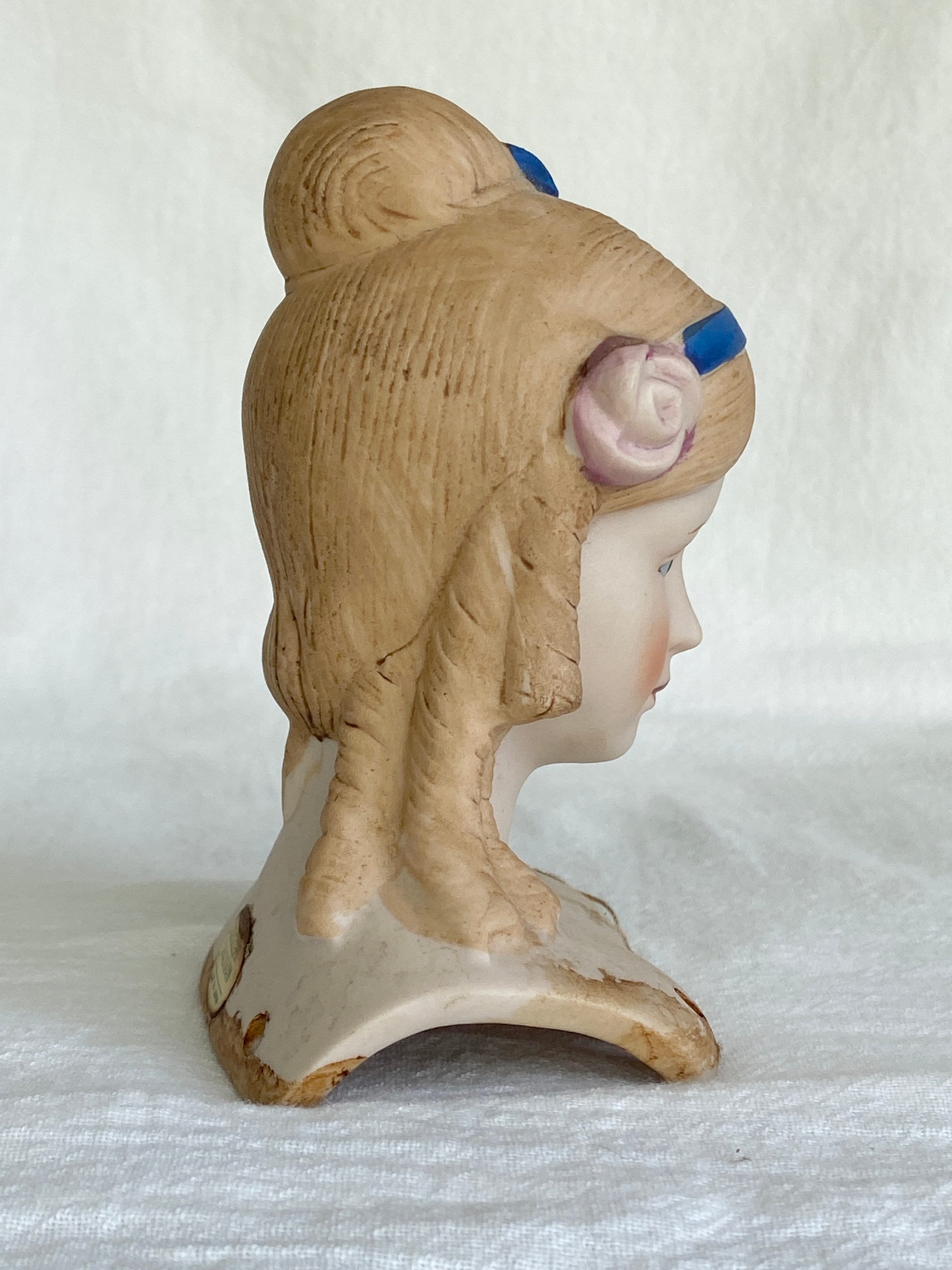 Vintage Shackman Bisque Doll Head, Blonde Girl Doll Head, 19th Century ...