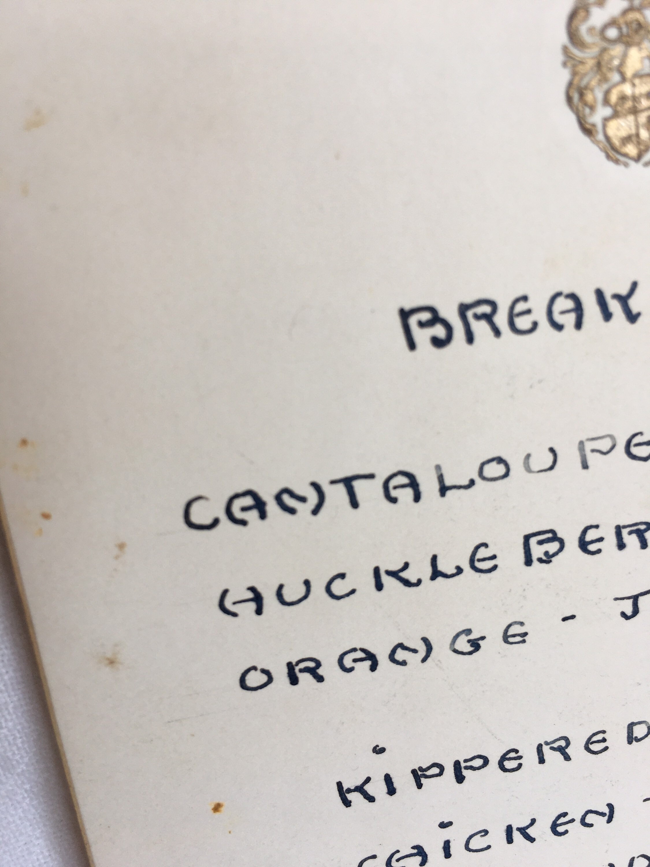 Breakfast Menu 1950s Handwritten English Breakfast | Etsy