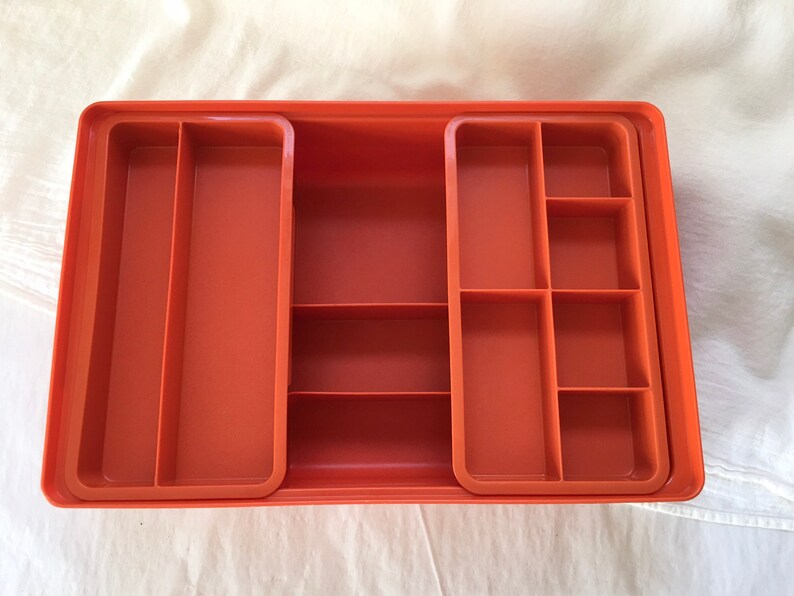 Tupperware Tuppercraft Orange Sliding Divider Organizer - Etsy