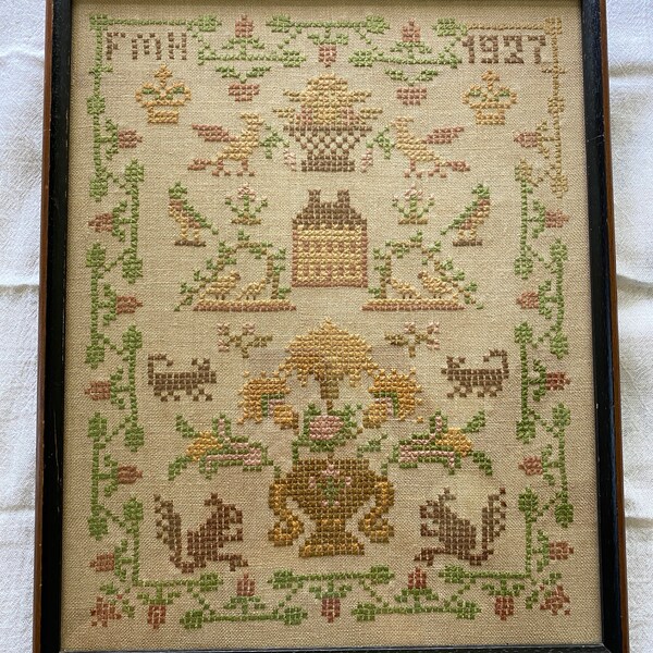 Antique Sampler Original - Etsy