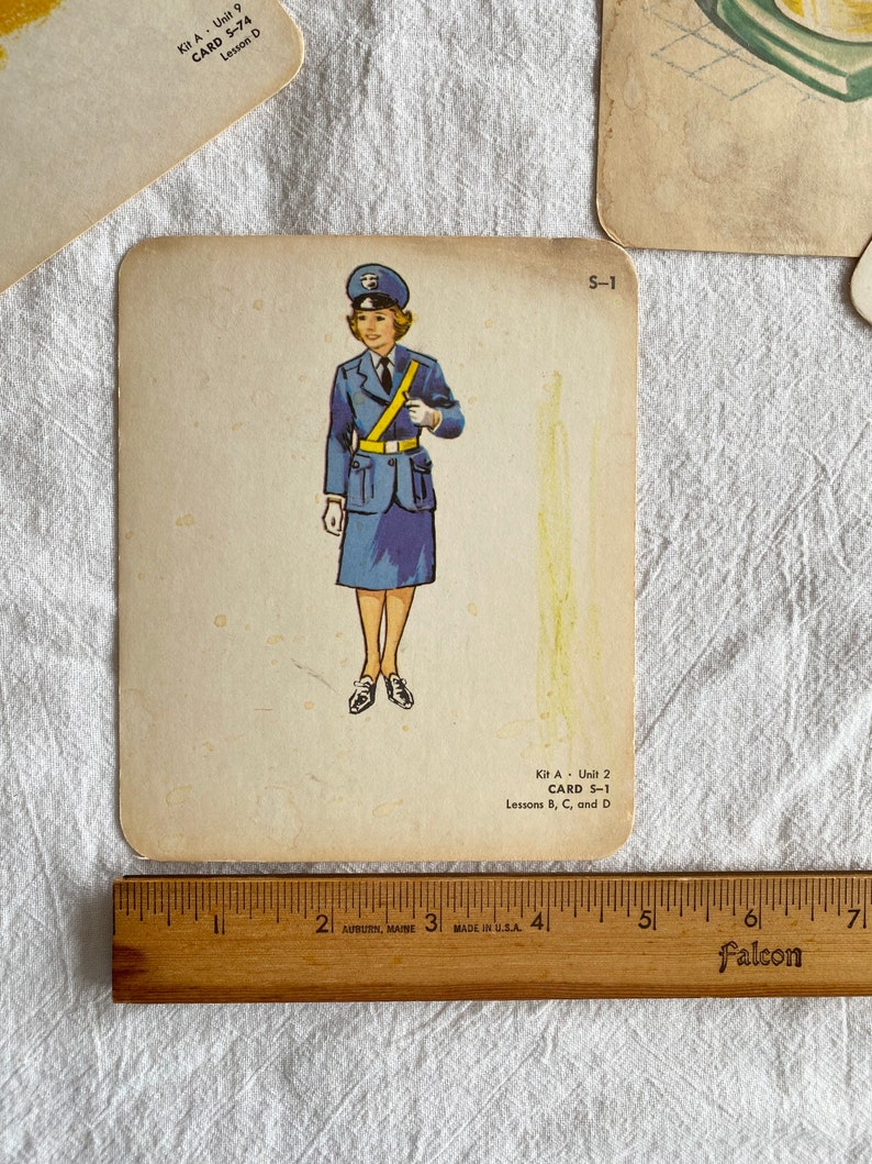 1950s Picture Cards Vocabulary Cards Vintage Set of 5 - Etsy