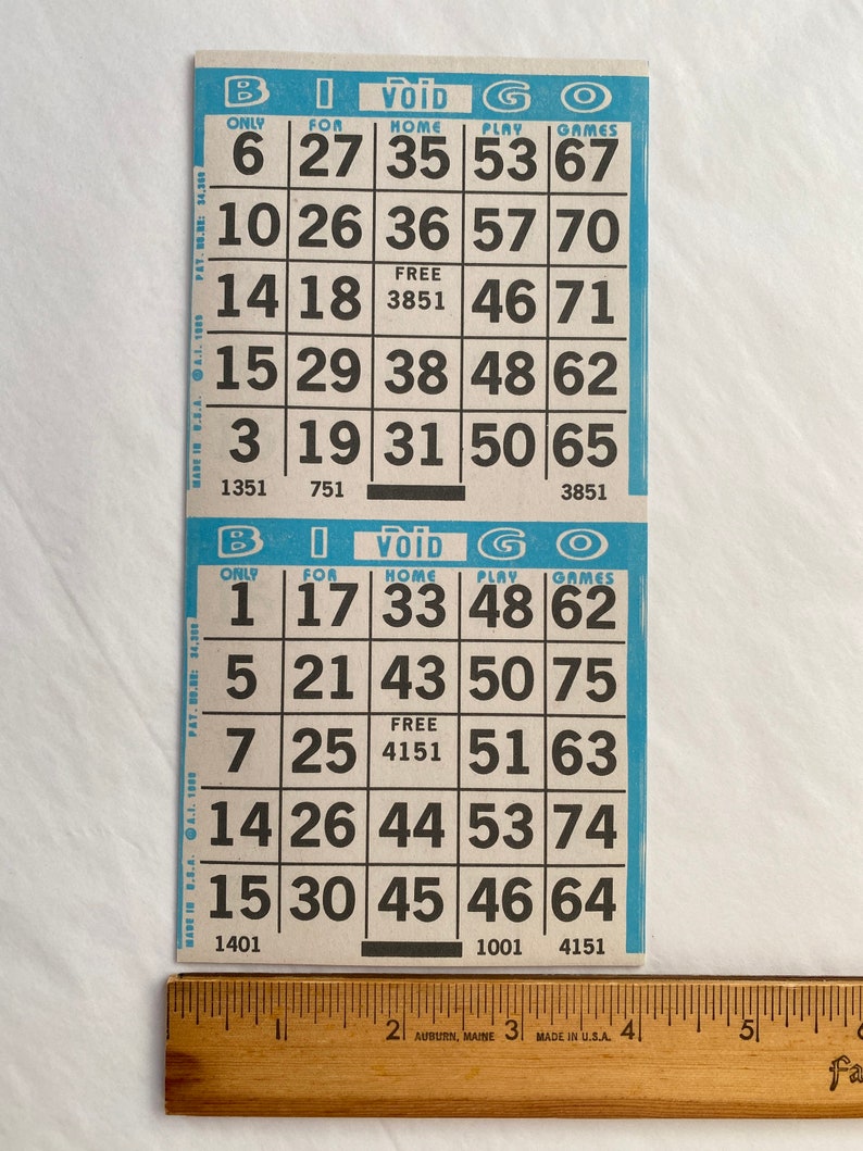 Bingo Cards Home Play Blue Set of 12 Craft Paper Art - Etsy