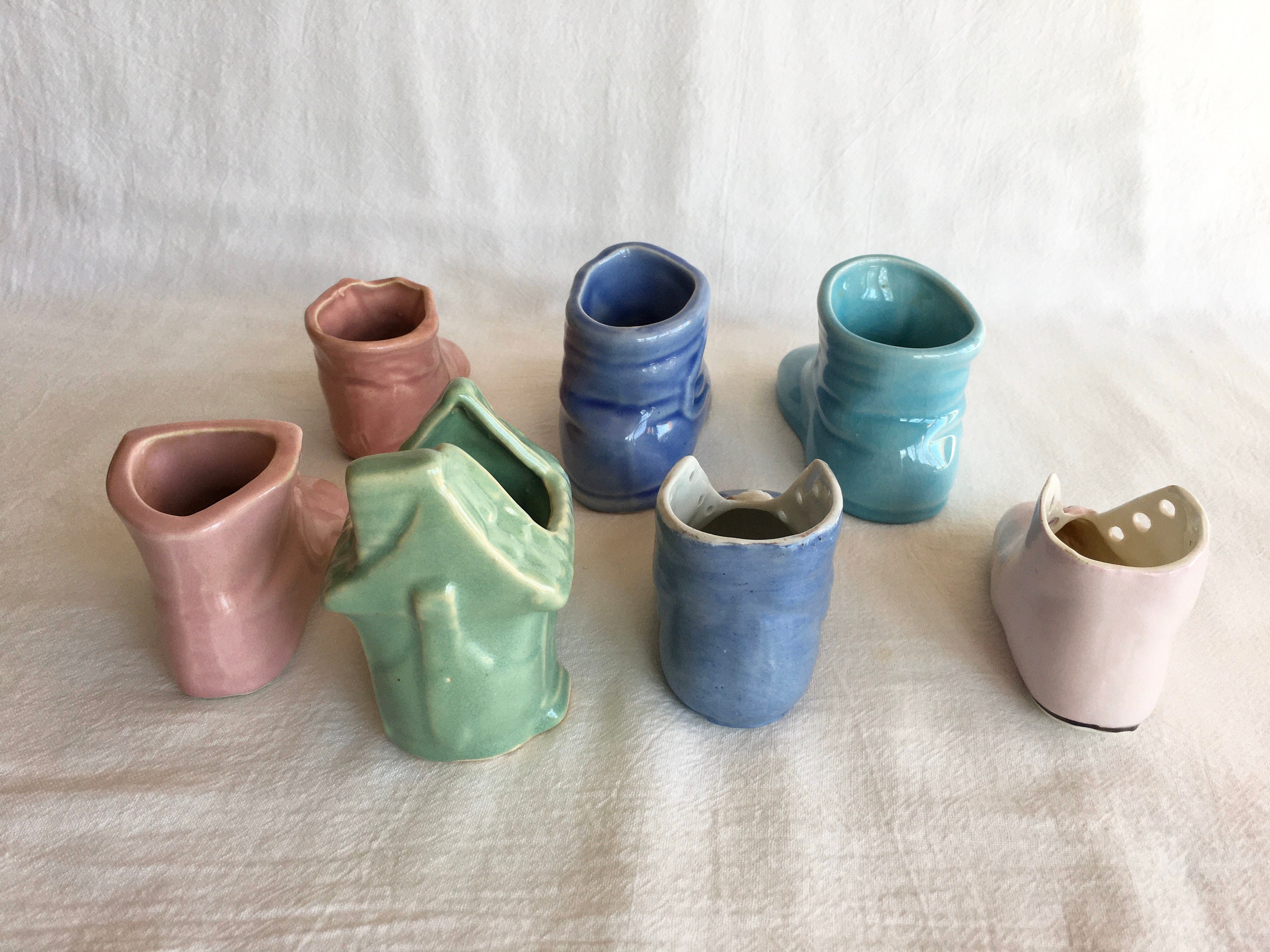 Ceramic Baby Shoe Planters Lot of 7 Baby Shower | Etsy