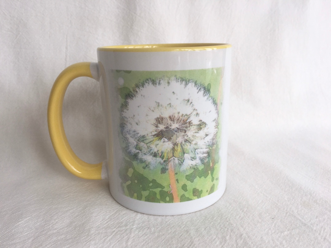 Dandelion Mug, Watercolor, Proud Wish Seed Sower, Dandy Gardener ...