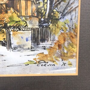 Signed Watercolor, Anne Hathaway's Cottage, John Corvin, 1978, English ...