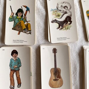 1970s Picture Cards, Vocabulary Cards, Vintage, Set of 5, Random ...