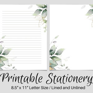 Printable Botanical Stationery Set – Elegant Floral Writing Paper ...