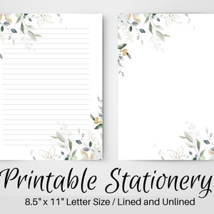 Printable Botanical Stationery Set – Elegant Floral Writing Paper ...