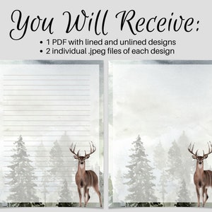 PRINTABLE Notes, Christmas Letter Writing Paper, 8.5x11, Unlined ...