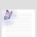 Purple Butterfly Printable Writing Paper, PRINTABLE Stationery ...