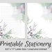 PRINTABLE Stationery Lined Notes, Botanical Letter Writing Paper ...