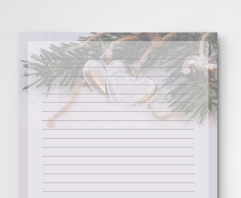 PRINTABLE Notes, Christmas Letter Writing Paper, 8.5x11, Unlined ...