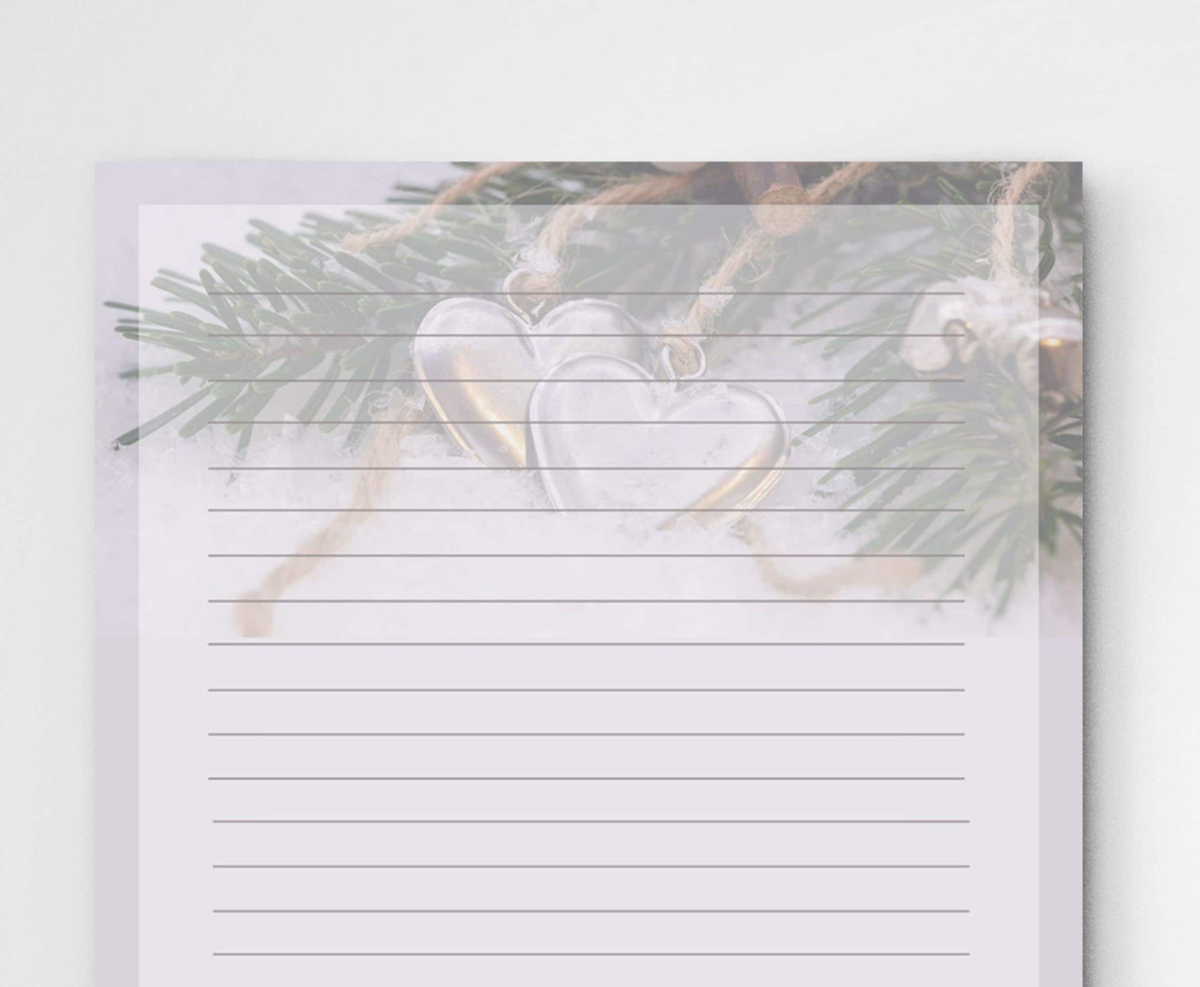 PRINTABLE Notes, Christmas Letter Writing Paper, 8.5x11, Unlined ...