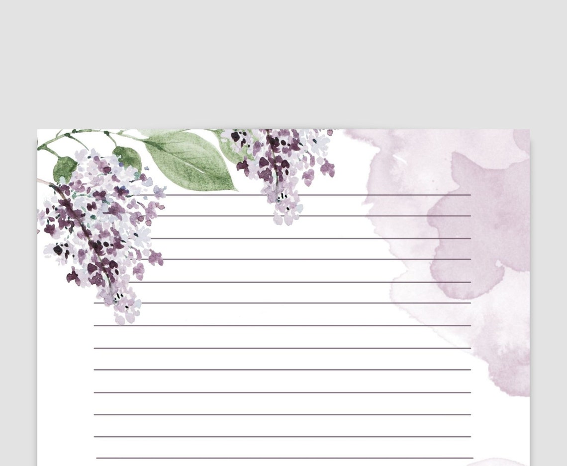 PRINTABLE Notes, Floral Letter Writing Paper, Letter Writing Set, 8 ...