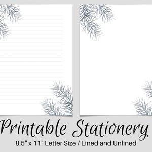 PRINTABLE Notes, Christmas Letter Writing Paper, 8.5x11, Unlined ...
