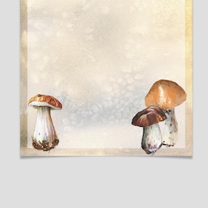 PRINTABLE Notes, Cute Mushroom Letter Writing Paper, Unlined Journal ...
