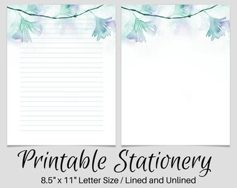 PRINTABLE Notes Succulent Letter Writing Paper 8.5x11 | Etsy