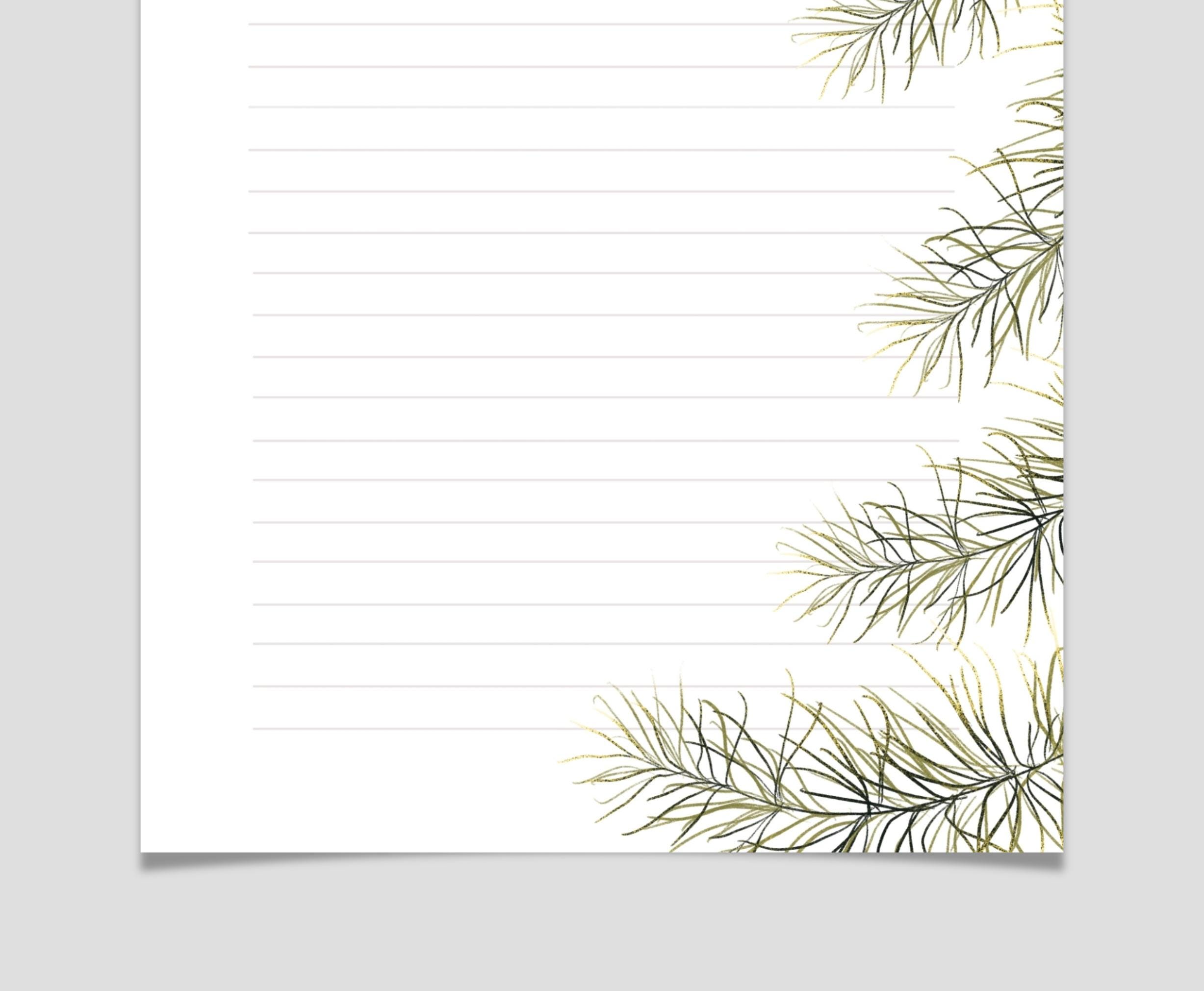 PRINTABLE Notes, Christmas Letter Writing Paper, 8.5x11, Unlined ...