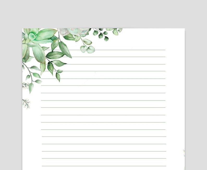 Succulent PRINTABLE Stationary, PRINTABLE Stationery, Printable Writing ...