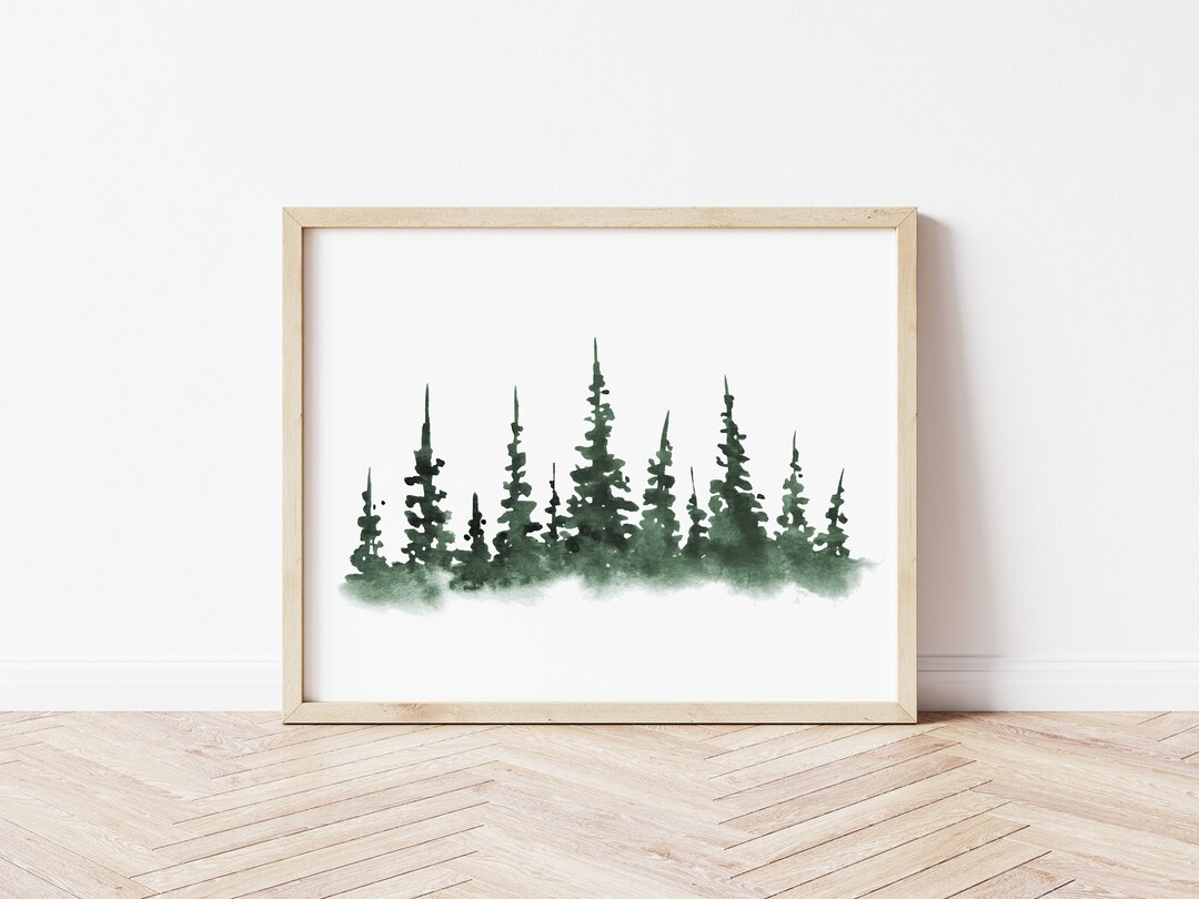 Pine Tree Forest, PRINTABLE, Home Decor, Wall Decor Bedroom, Evergreen ...