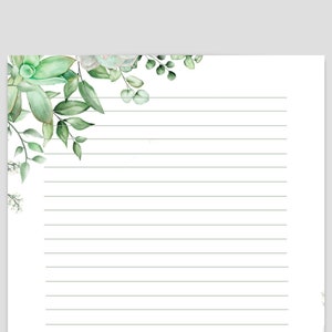 Botanical PRINTABLE Stationery, Printable Stationary, Printable Writing ...