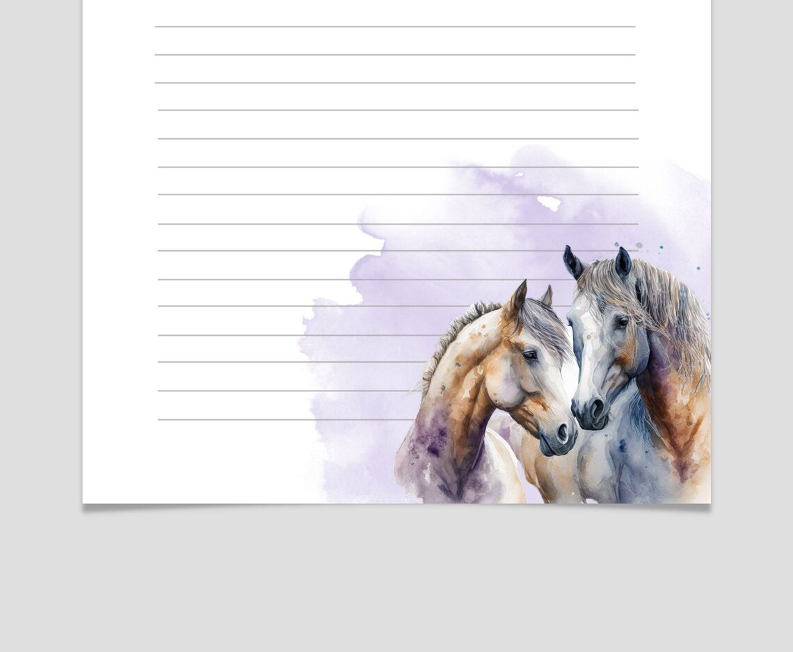 Horse Printable Writing Paper, PRINTABLE Stationery, Pretty Printable ...