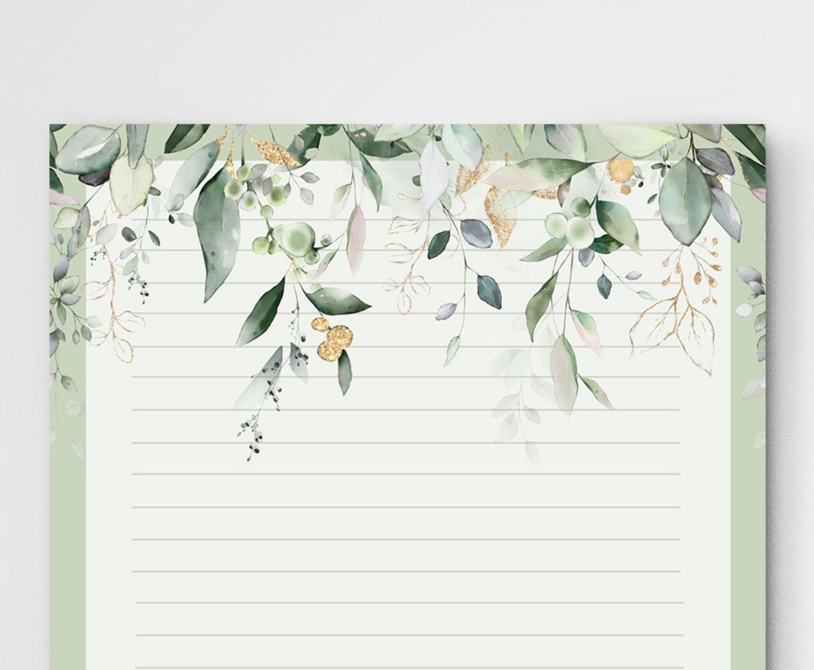 Printable Botanical Stationery Set – Elegant Floral Writing Paper ...