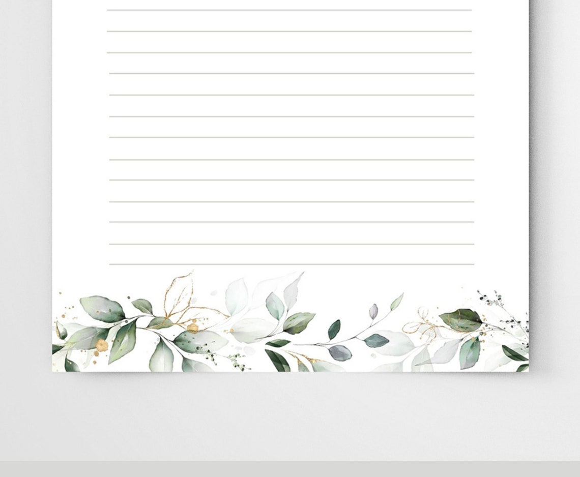 Printable Botanical Stationery Set – Elegant Floral Writing Paper ...
