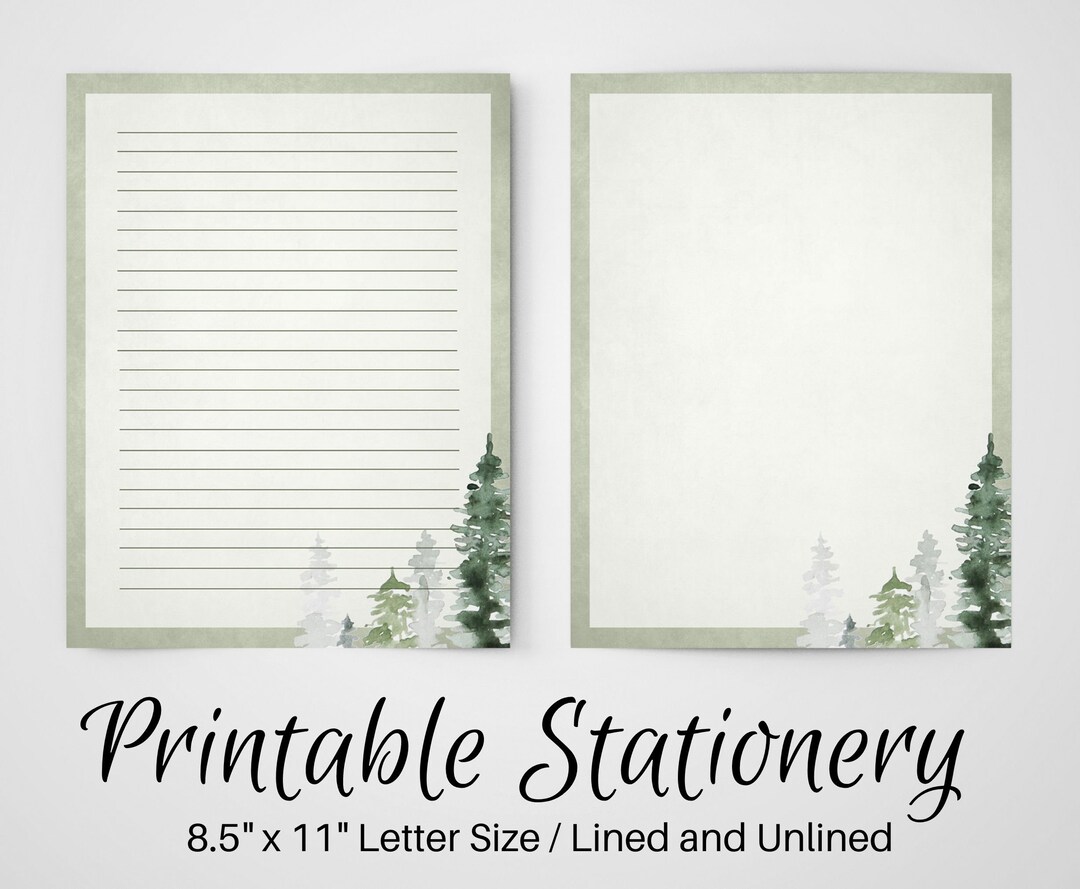 PRINTABLE Notes, Christmas Letter Writing Paper, 8.5x11, Unlined ...