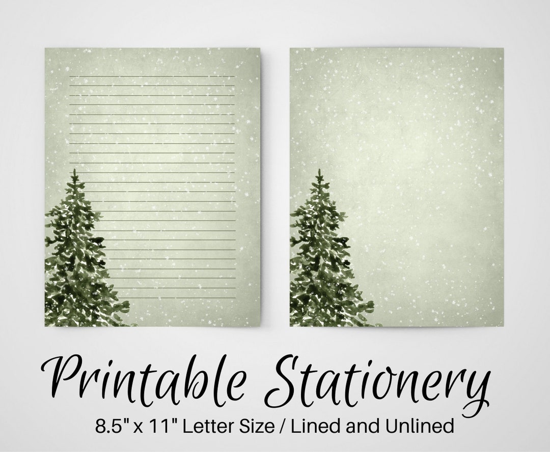 PRINTABLE Notes, Christmas Letter Writing Paper, 8.5x11, Unlined ...
