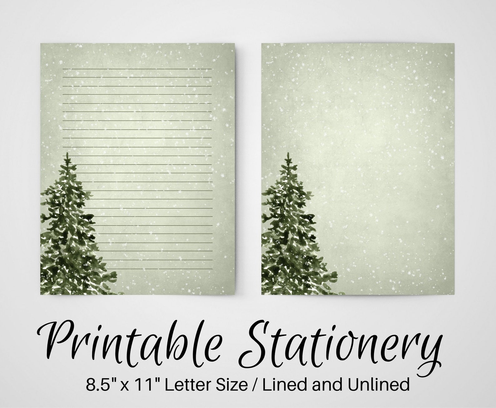 PRINTABLE Notes Christmas Letter Writing Paper 8.5x11 | Etsy