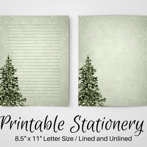 PRINTABLE Notes, Christmas Letter Writing Paper, 8.5x11, Unlined ...