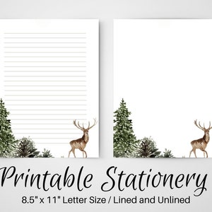 PRINTABLE Notes, Christmas Letter Writing Paper, 8.5x11, Unlined ...