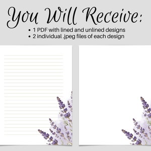 Lavender PRINTABLE Stationery, Printable Stationary, Printable Writing ...