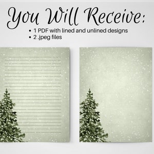 PRINTABLE Notes, Christmas Letter Writing Paper, 8.5x11, Unlined ...