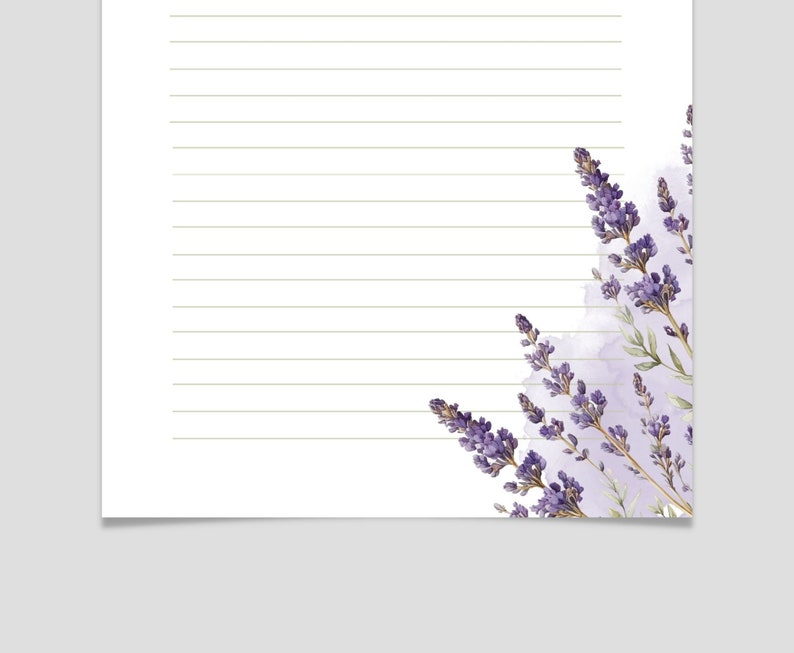 Lavender PRINTABLE Stationery, Printable Stationary, Printable Writing ...