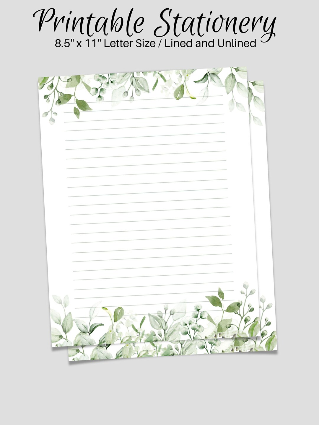 Printable Botanical Stationery Set – Elegant Floral Writing Paper ...