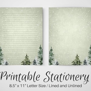 PRINTABLE Notes, Christmas Letter Writing Paper, 8.5x11, Unlined ...