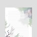 PRINTABLE Stationery Lined Notes, Botanical Letter Writing Paper ...