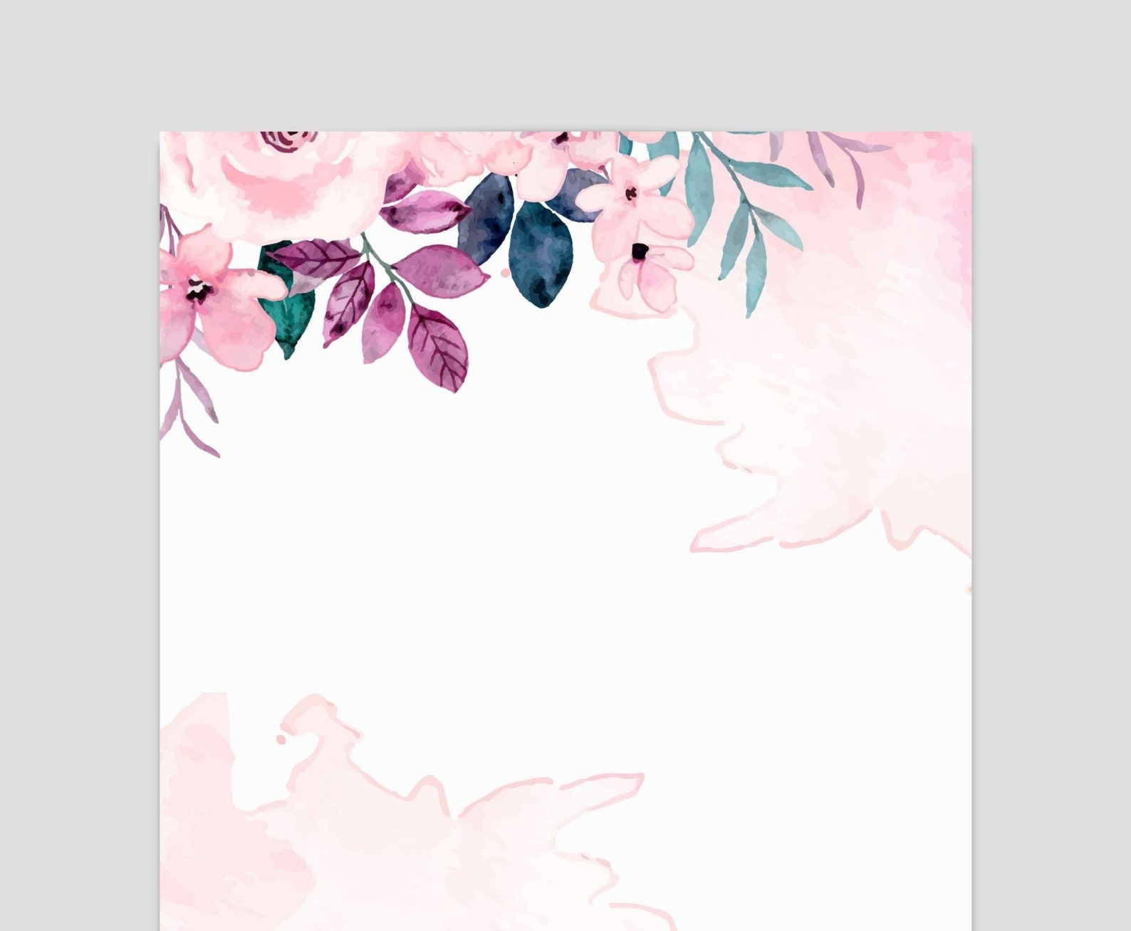 Floral PRINTABLE Stationary PRINTABLE Stationery Printable | Etsy