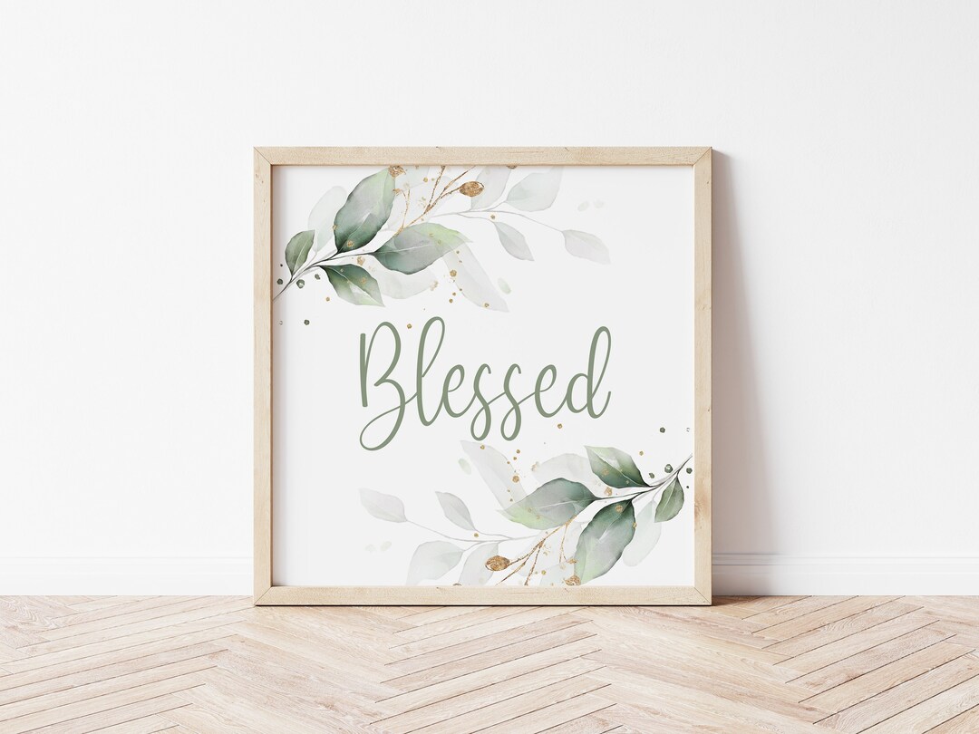 Blessed PRINTABLE Wall Art, Square Print, Farmhouse Decor, Home Decor ...