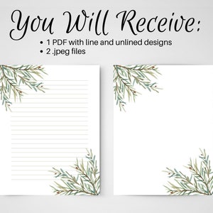 PRINTABLE Notes, Christmas Letter Writing Paper, 8.5x11, Unlined ...