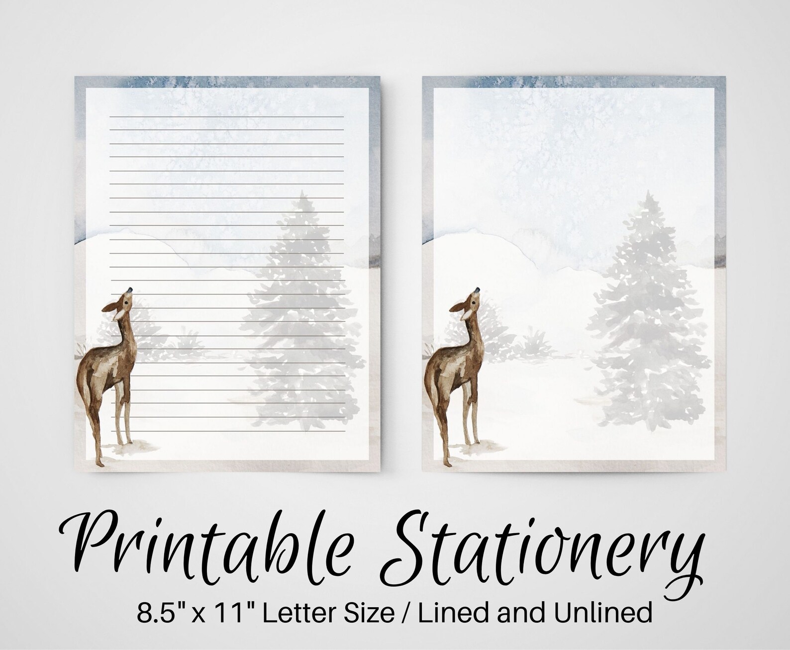 PRINTABLE Notes Christmas Letter Writing Paper 8.5x11 - Etsy